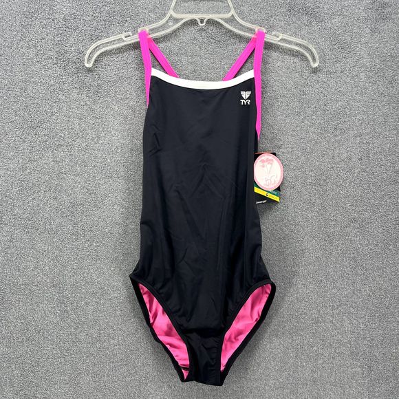 TYR | Swim | Tyr Swimsuit Womens 34 Black Pink Sol Brites Diamond Fit ...